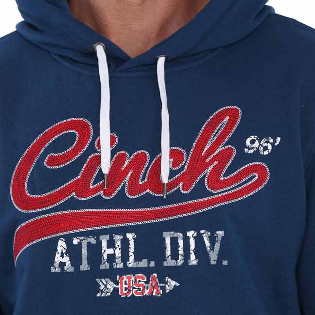 Cinch Men's Navy with Red Logo Hoodie