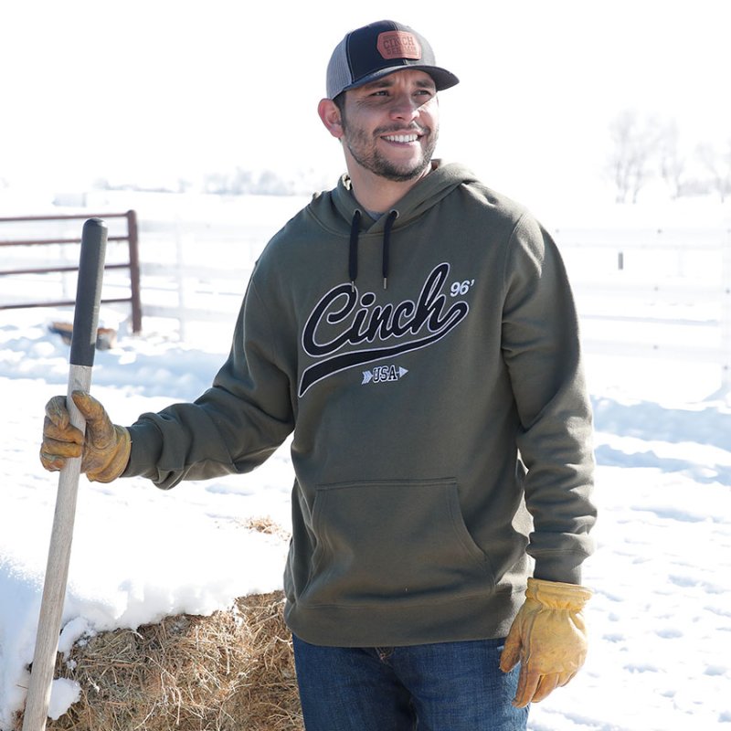Cinch Fleece Hoodie Sweatshirt for Men