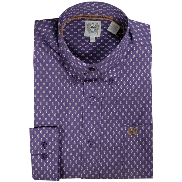 Cinch Purple Print Button-Down Shirt for Men