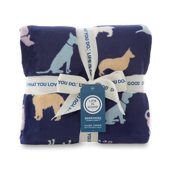 Life is Good Dogs Plush Throw Blanket