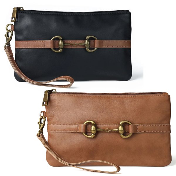 Snaffle Bit Leather Clutch Bag