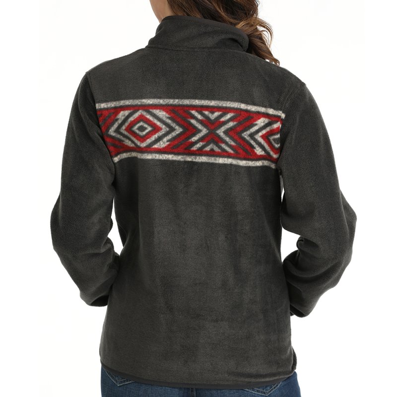 Cinch Charcoal Fleece Pullover for Women